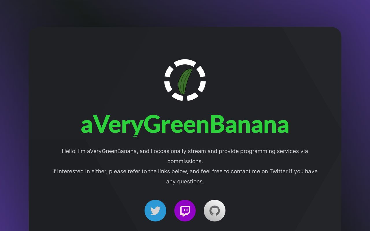 aVeryGreenBanana's Carrd